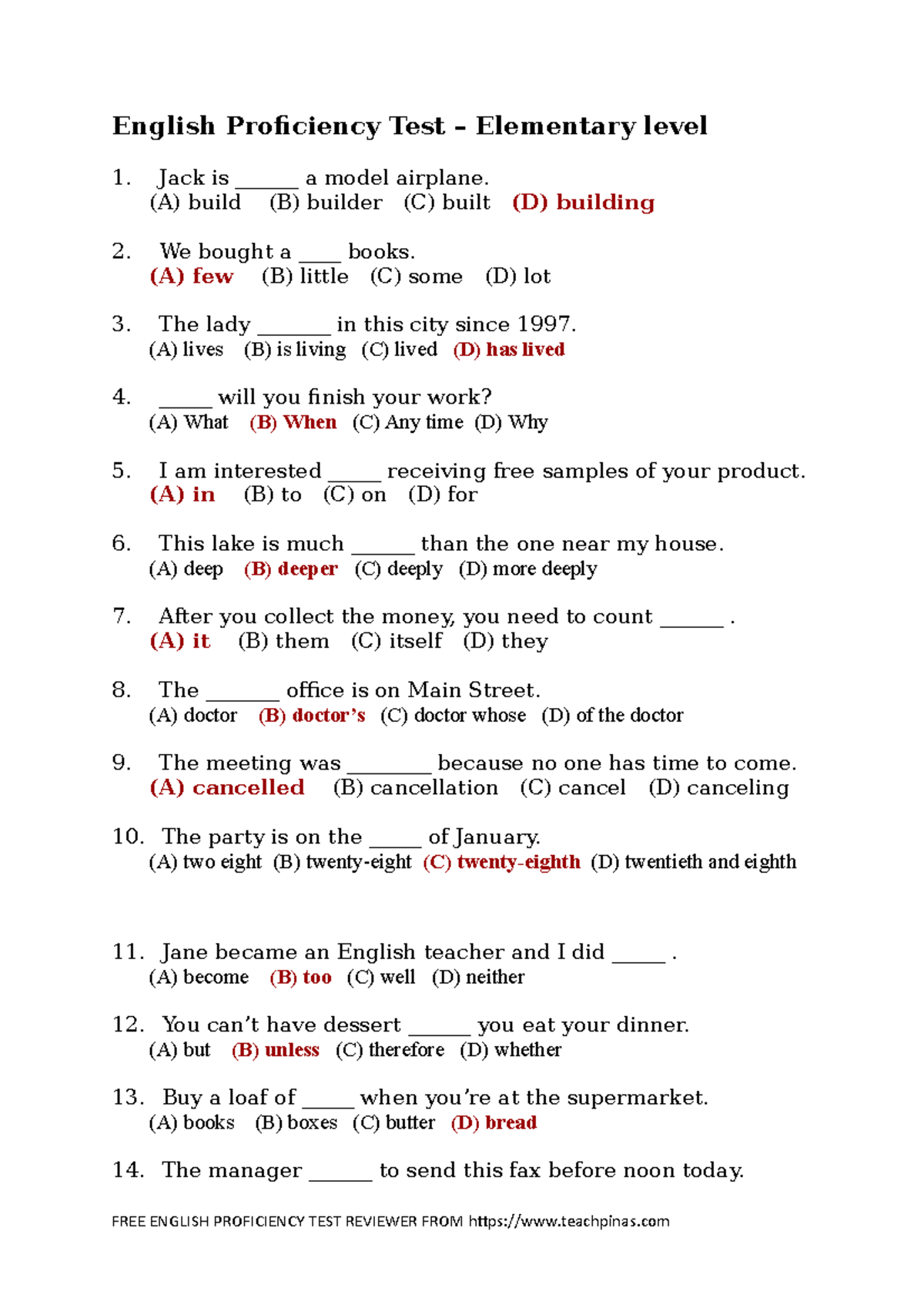 English Proficiency Test Reviewer Part 1 - English Proficiency Test ...