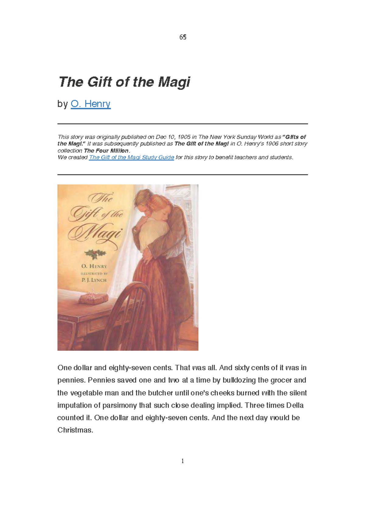 The Gift of the Magi Study Guide: Analysis and Insights - Studocu