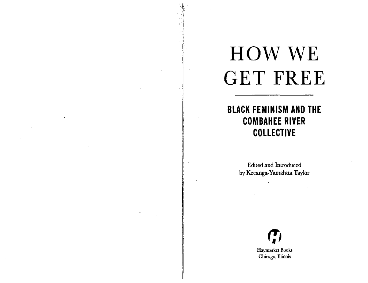 The Combahee River Collective Statement: Politics of Black Feminism (L8 ...
