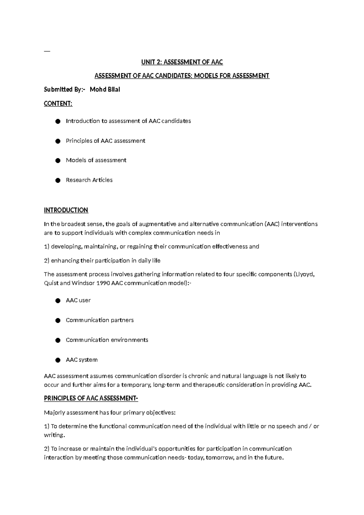AAC Assessment Models: Understanding Frameworks for Effective ...