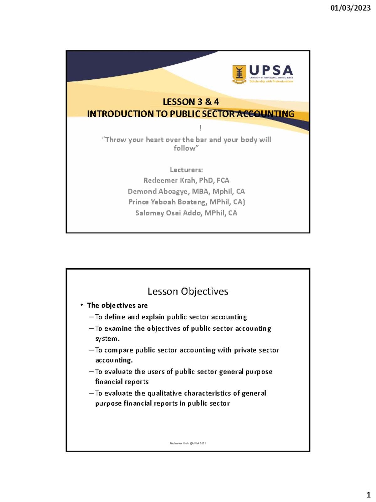 LESSON 3.4: INTRODUCTION TO PUBLIC SECTOR ACCOUNTING (UPSA) - Studocu