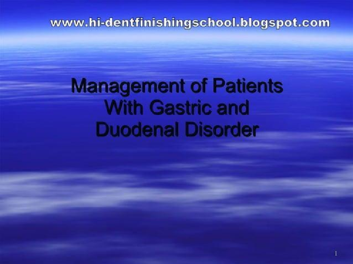 LT 101: Acute and Chronic Gastritis Overview and Management - Studocu