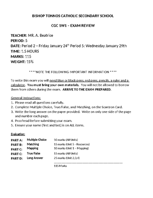 Canadian Geography - Grade: 9 - High School - Canada - Studocu