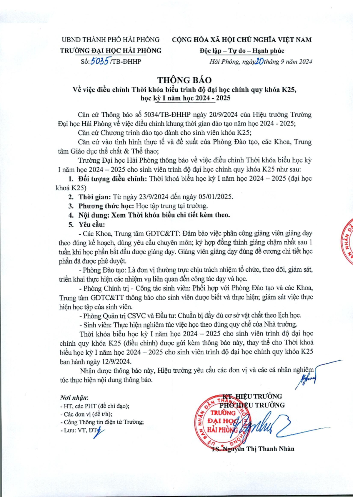 Timetable K25 for Academic Year 2024-2025 (Adjusted) - Studocu