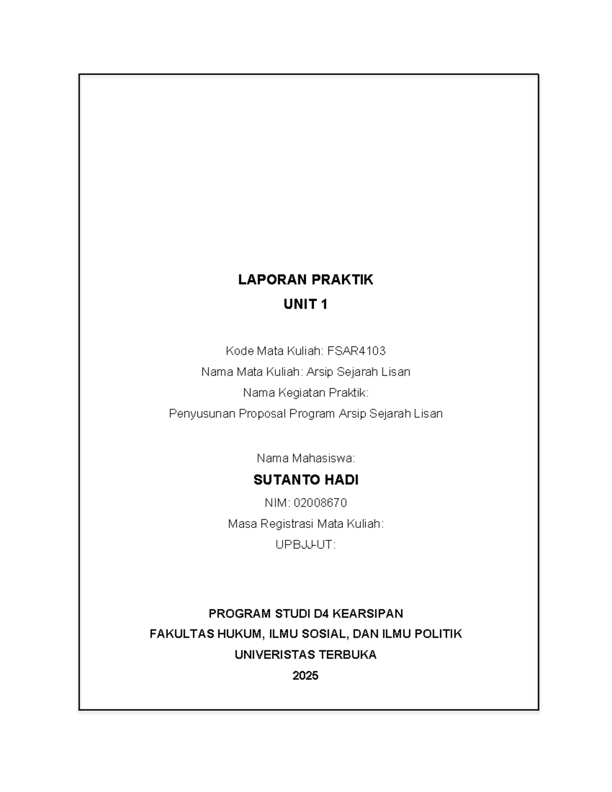 Proposal Program Arsip Sejarah Lisan Tugu Kujang Kota Bogor - FSAR4103 ...