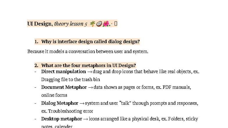 Inf2011 UI Design Theory Lesson 5: Key Concepts & Principles - Studocu
