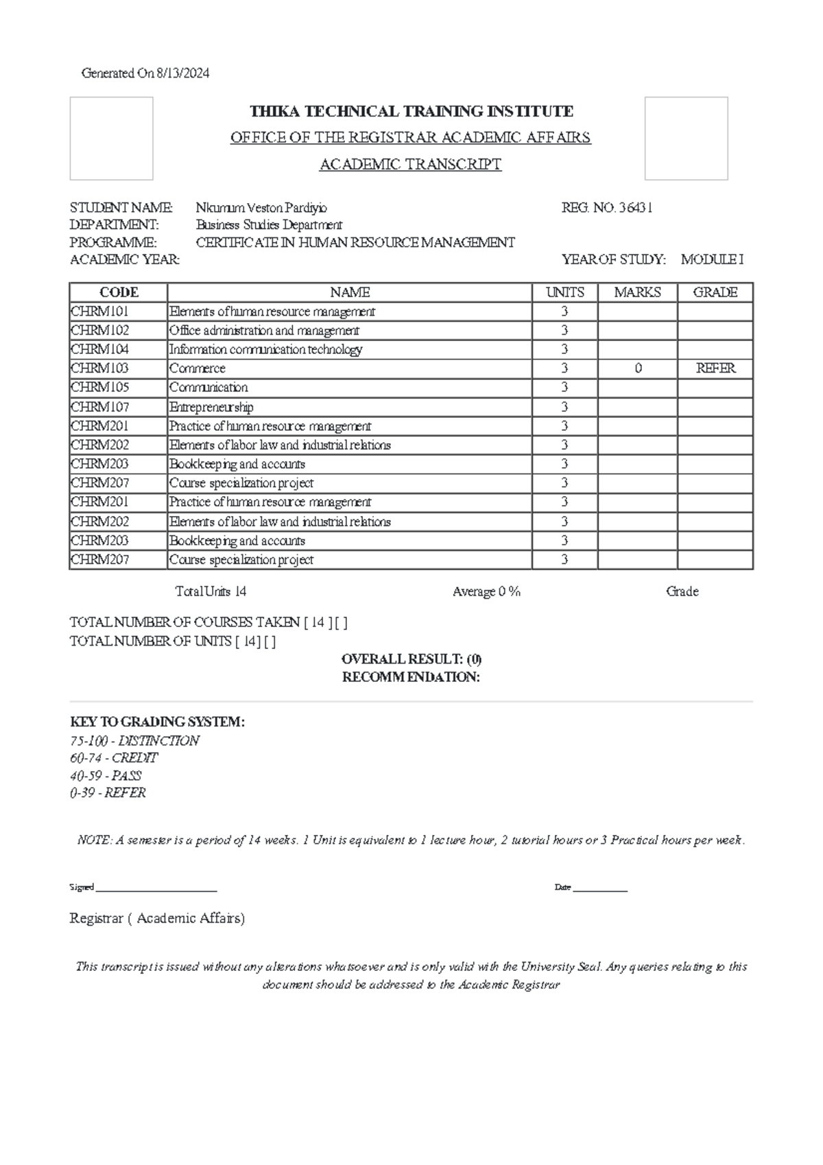 Transcript - Academic Notes for HRM Certificate Program - Studocu
