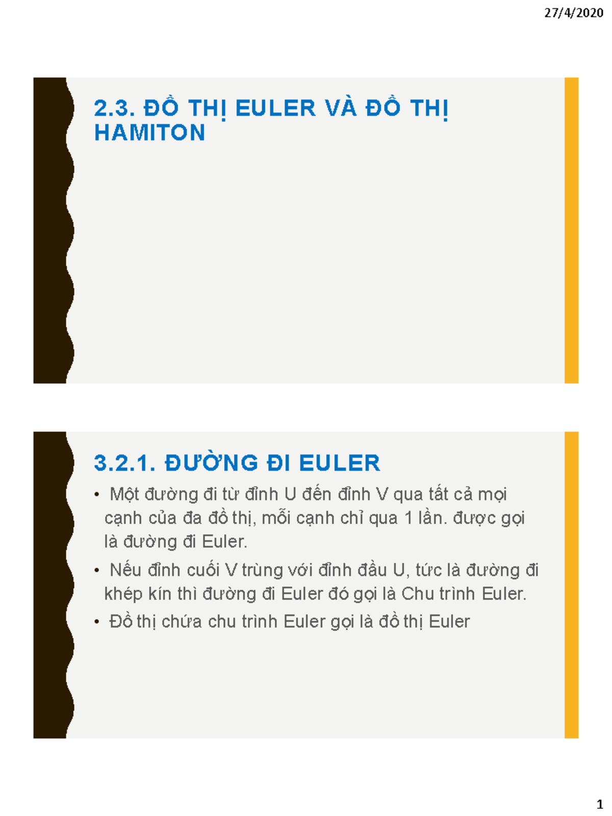 Chương 2.3-2.5: Đồ Thị Euler, Đường Đi Ngắn Nhất và Cây Khung - Studocu