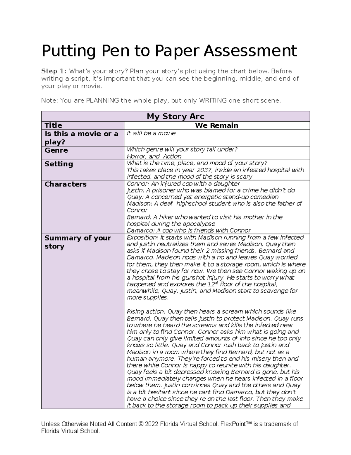 Putting Pen to Paper: Assessment of "We Remain" Story Arc - Studocu