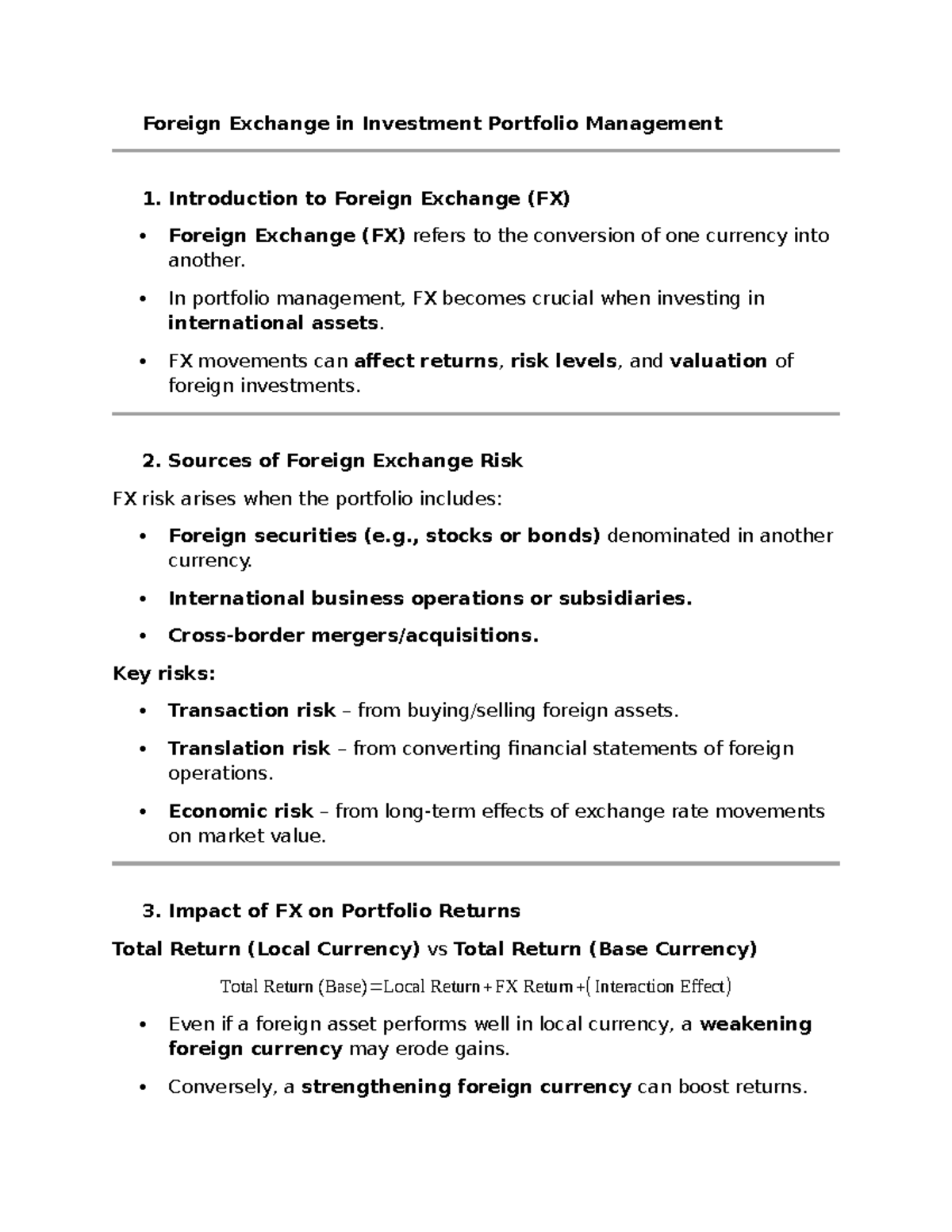 📘 FX in Investment Portfolio Management: Risks & Hedging Strategies ...