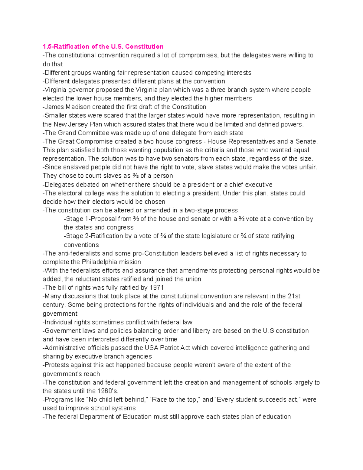 AP US Gov Textbook Readings: Constitutional Compromises and Governance ...