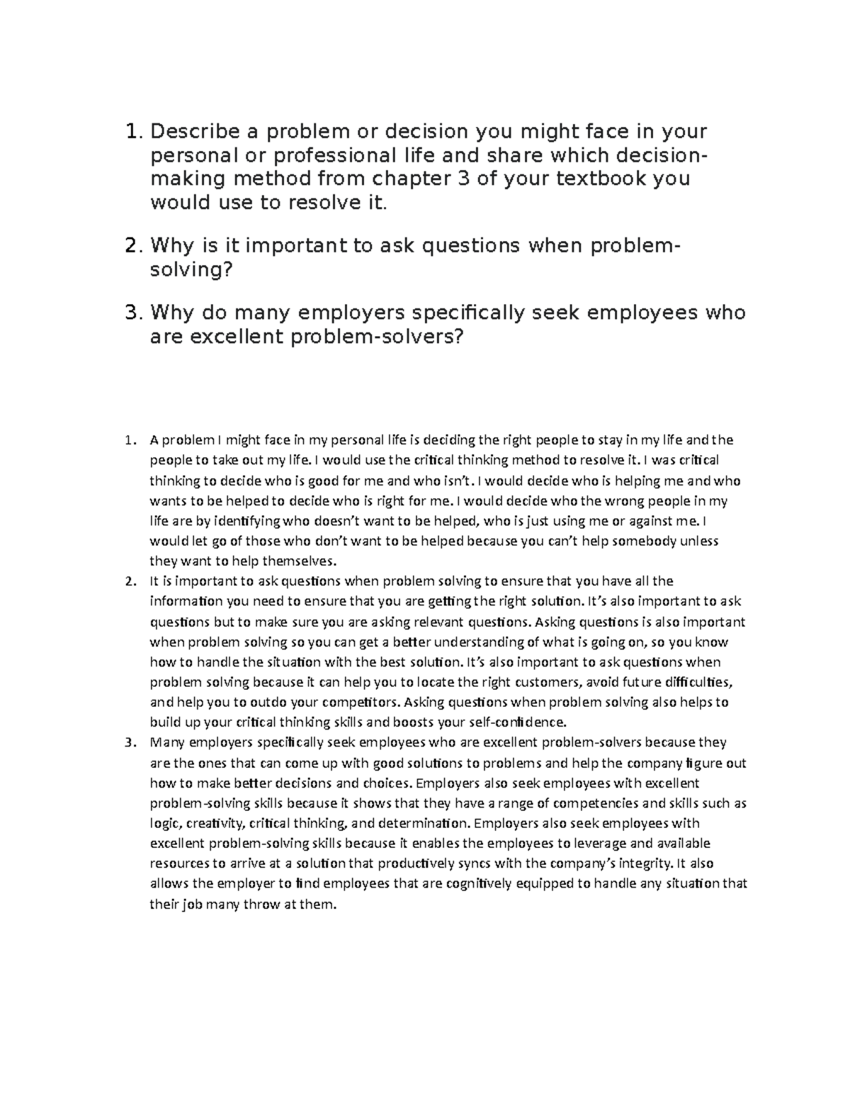 Week 2 Discussion: Problem-Solving Methods in HU2000 - Studocu