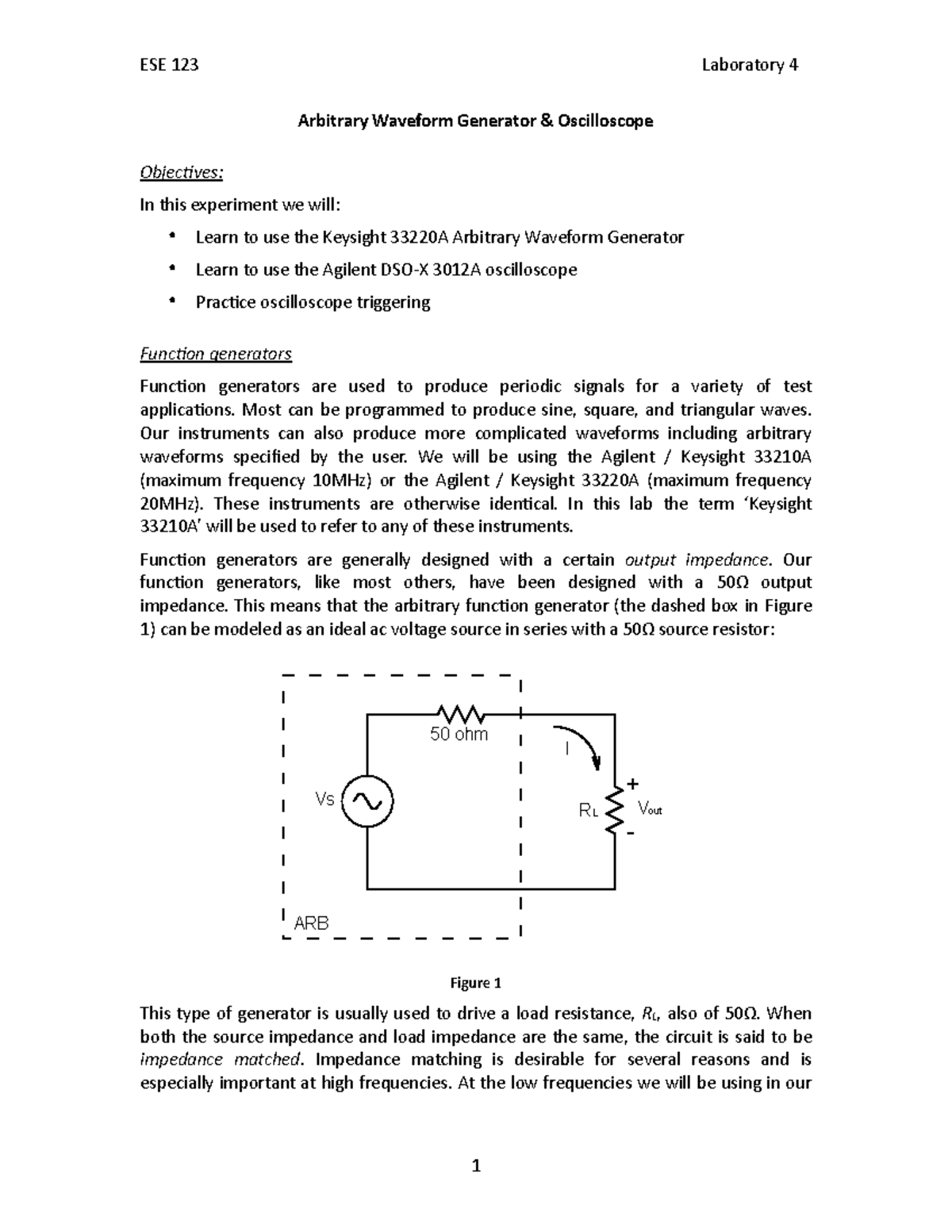 Lab 4 (Function Generator & Oscilloscope Use) - Studocu