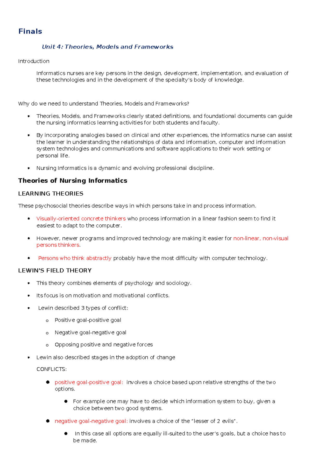 NURSING INFORMATICS: Theories, Models, and Frameworks for Practice ...