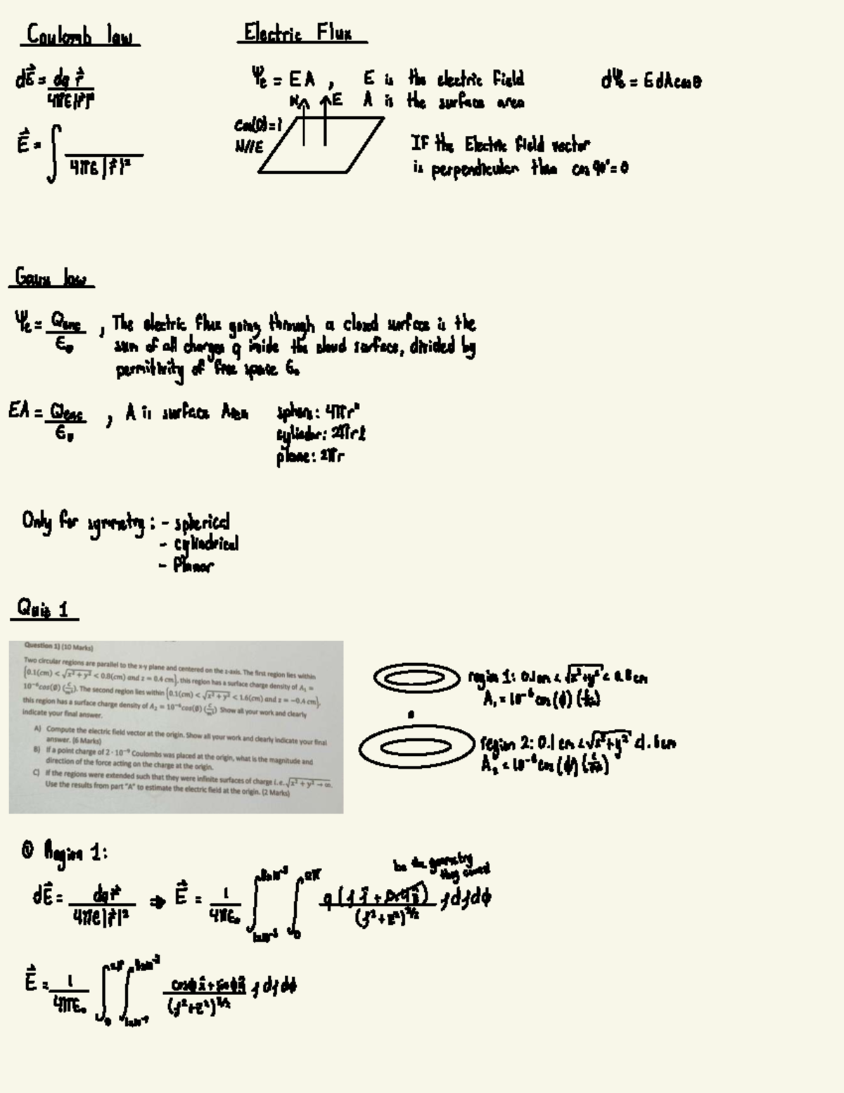 Quiz: Coulomb's Law and Electric Flux Concepts (PHYS 101) - Studocu