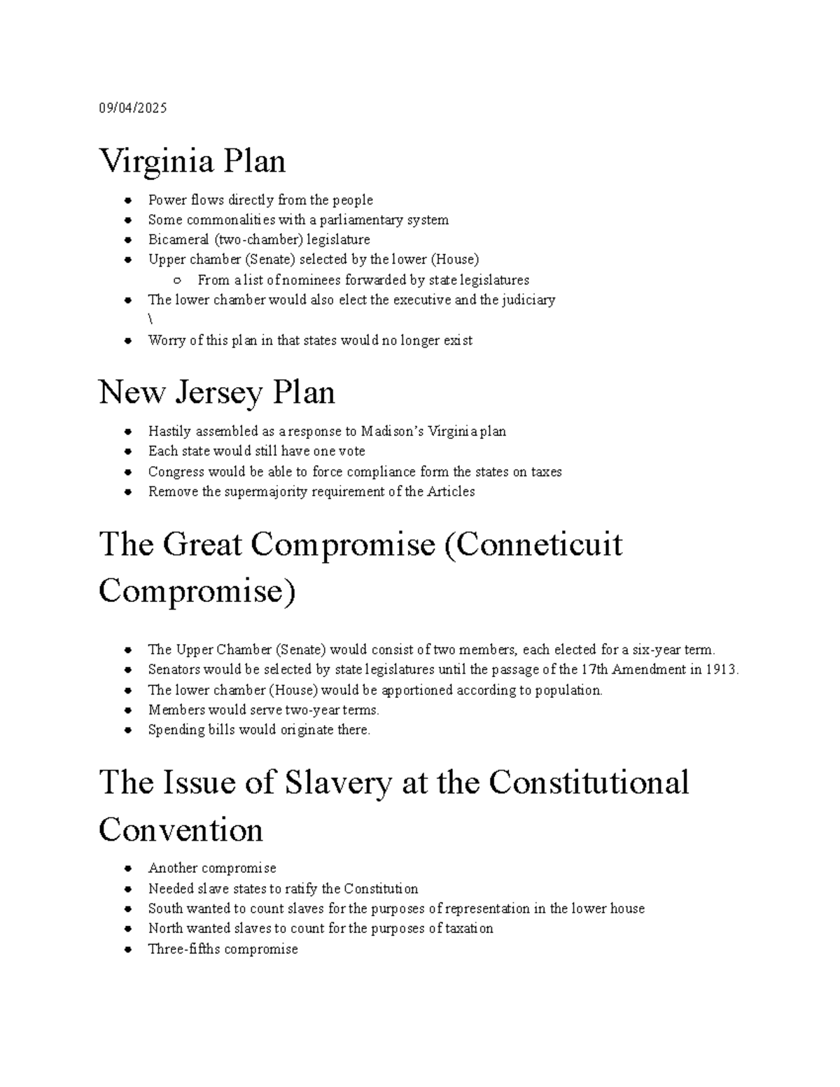 PSC 101: Key Compromises and Ratification of the Constitution - Studocu