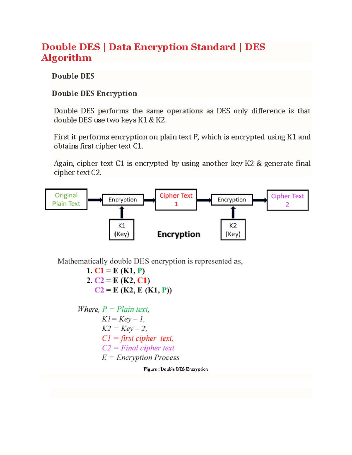 Double DES & Triple DES: Encryption and Decryption Explained - Studocu