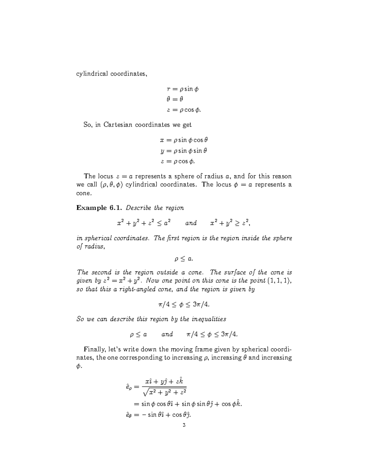 MIT18.022F10 L6 - Part 2: Cylindrical & Spherical Coordinates Summary ...