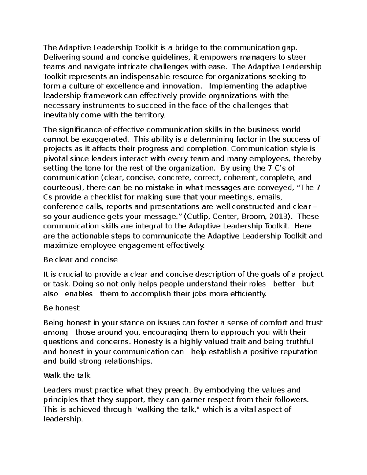 Adaptive Leadership Toolkit: Enhancing Communication Skills in Teams ...