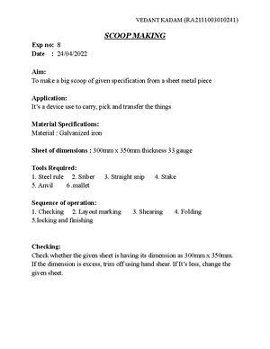 Step Fitting 21MES101L - Civil And Mechanical Engineering Workshop - Studocu