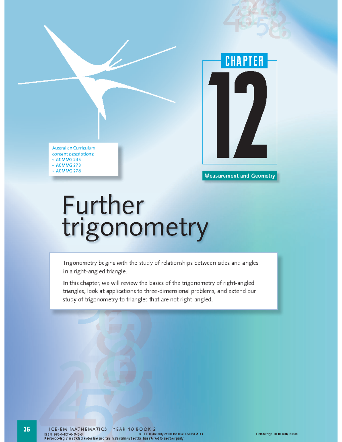 ICEM - Yr 10 Book 2 - Chapter 12 - Advanced Trigonometry Concepts - Studocu