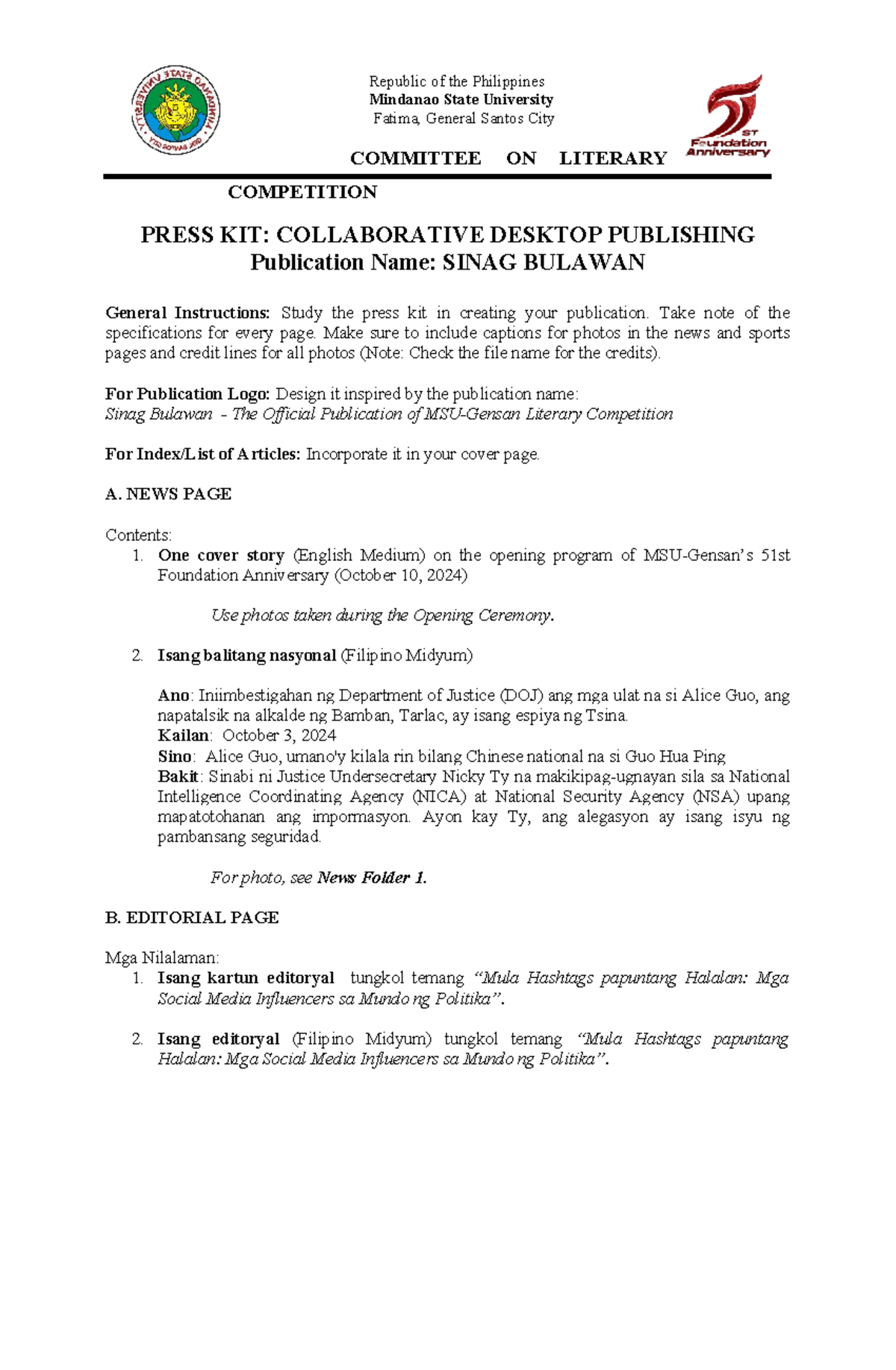 Press Kit - Collaborative Desktop Publishing (2024 Intramurals ...