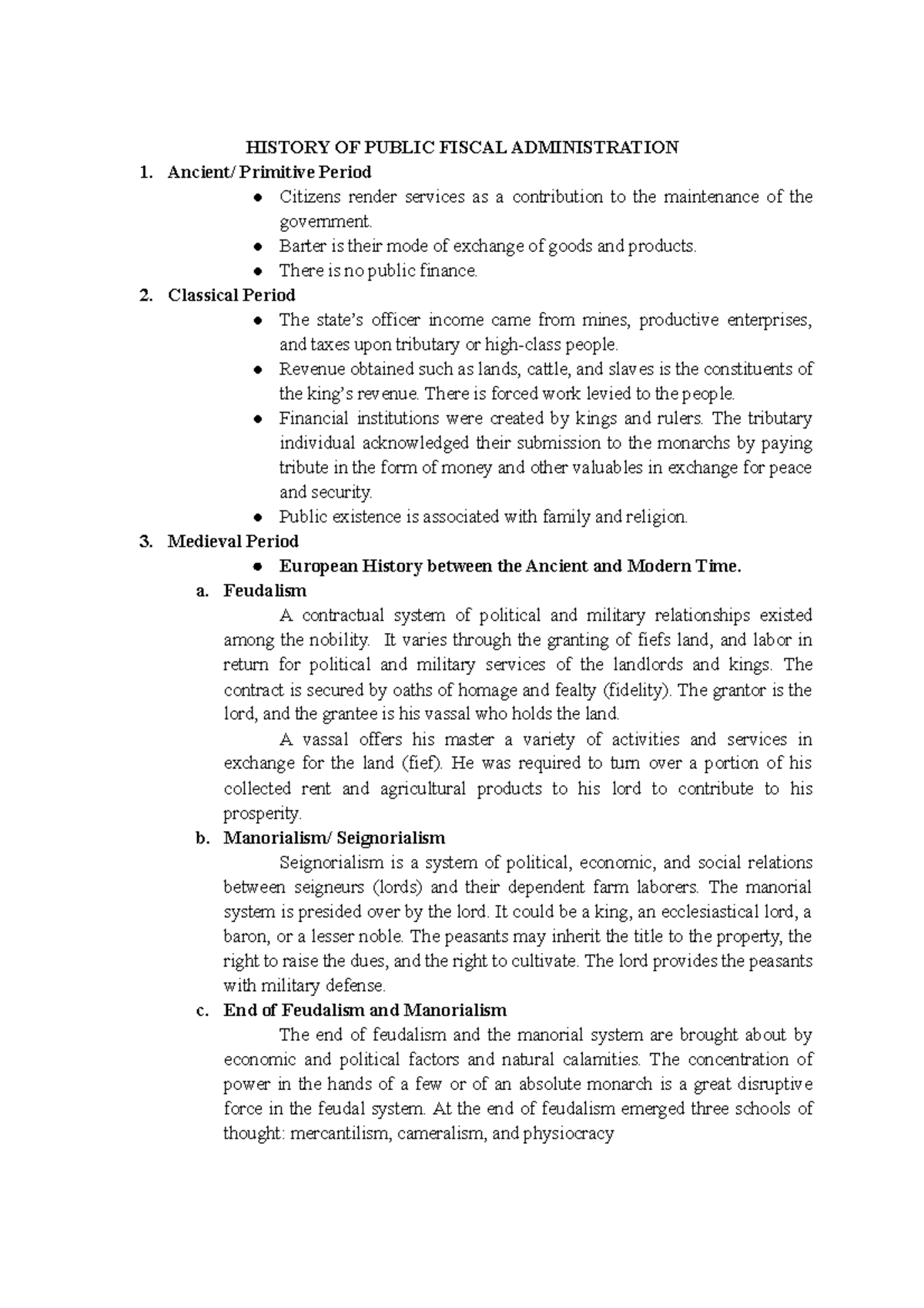 Fiscal Administration - HISTORY OF PUBLIC FISCAL ADMINISTRATION Ancient ...