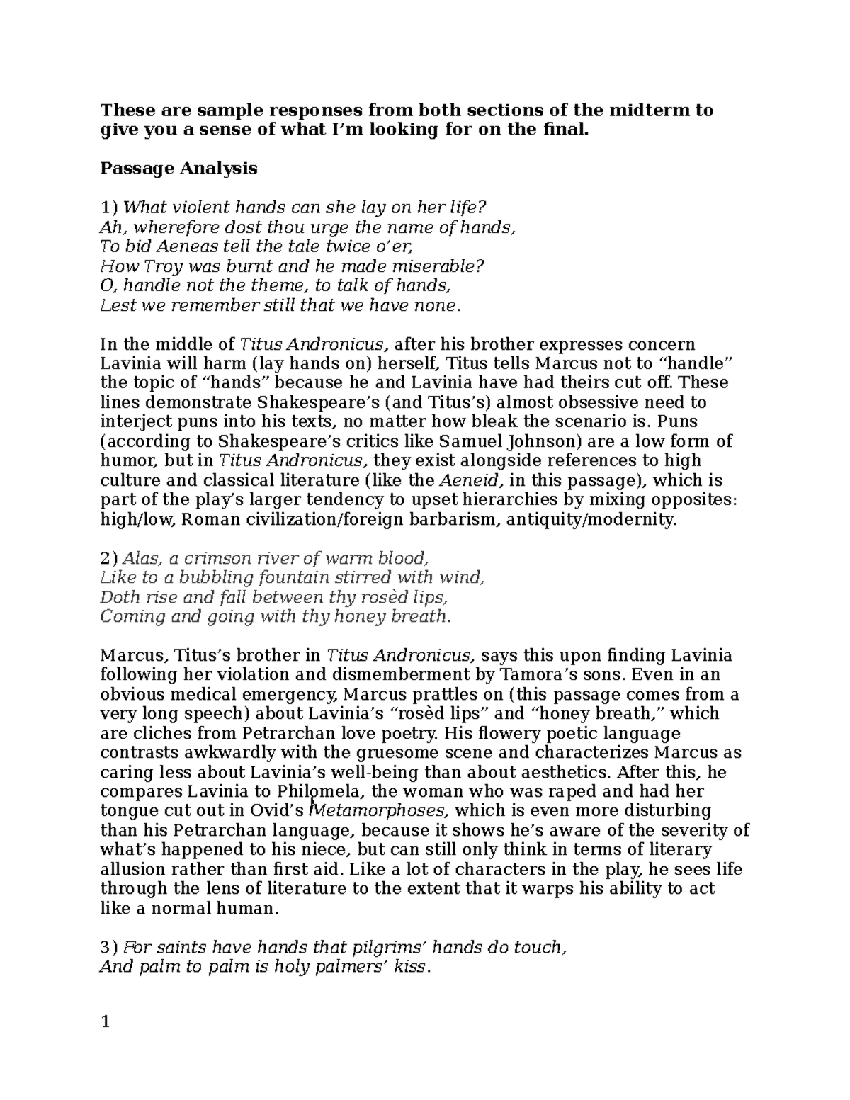 ENG 201: Midterm Exam Answer Examples and Passage Analysis - Studocu