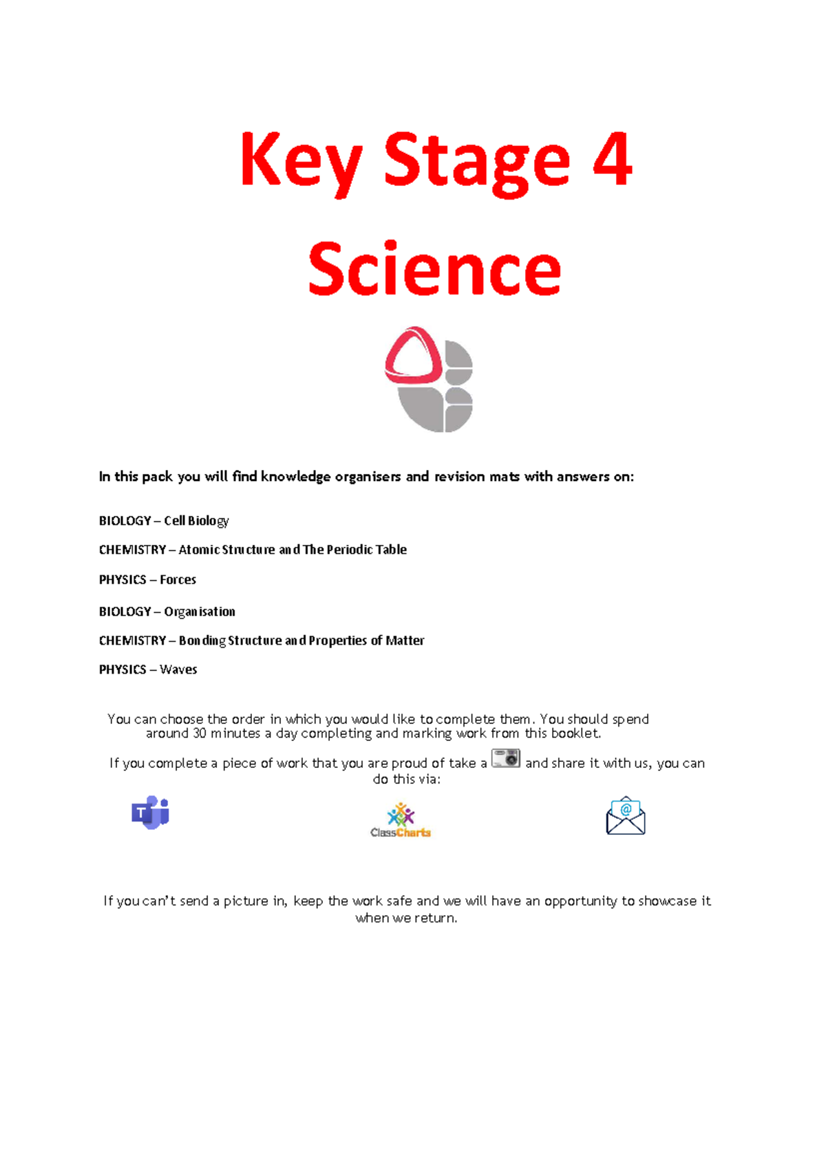 AQA Combined Science: Key Stage 4 revision worksheets and knowledge ...