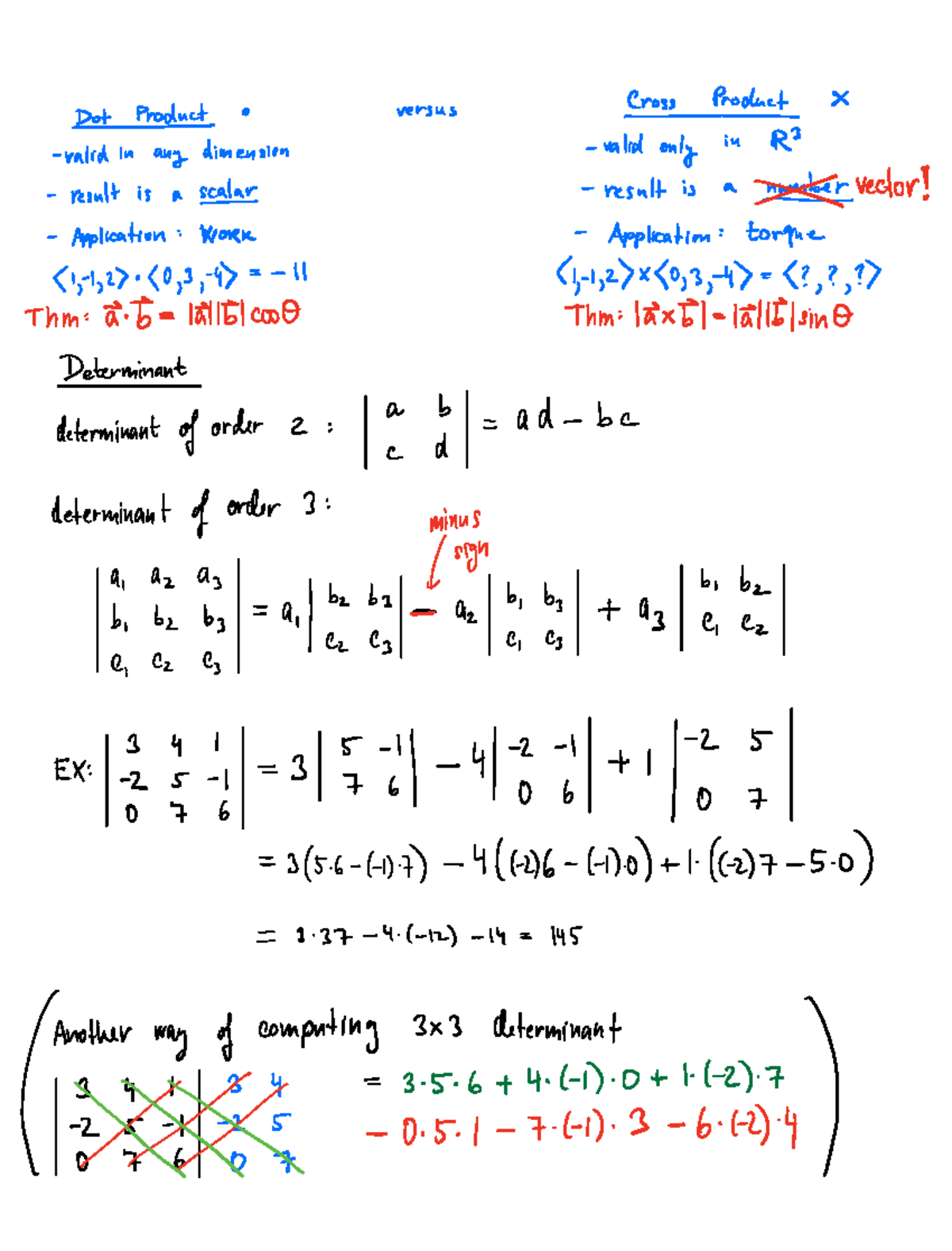 FI 12.4 Notes: Scalar Applications and Determinants - Studocu