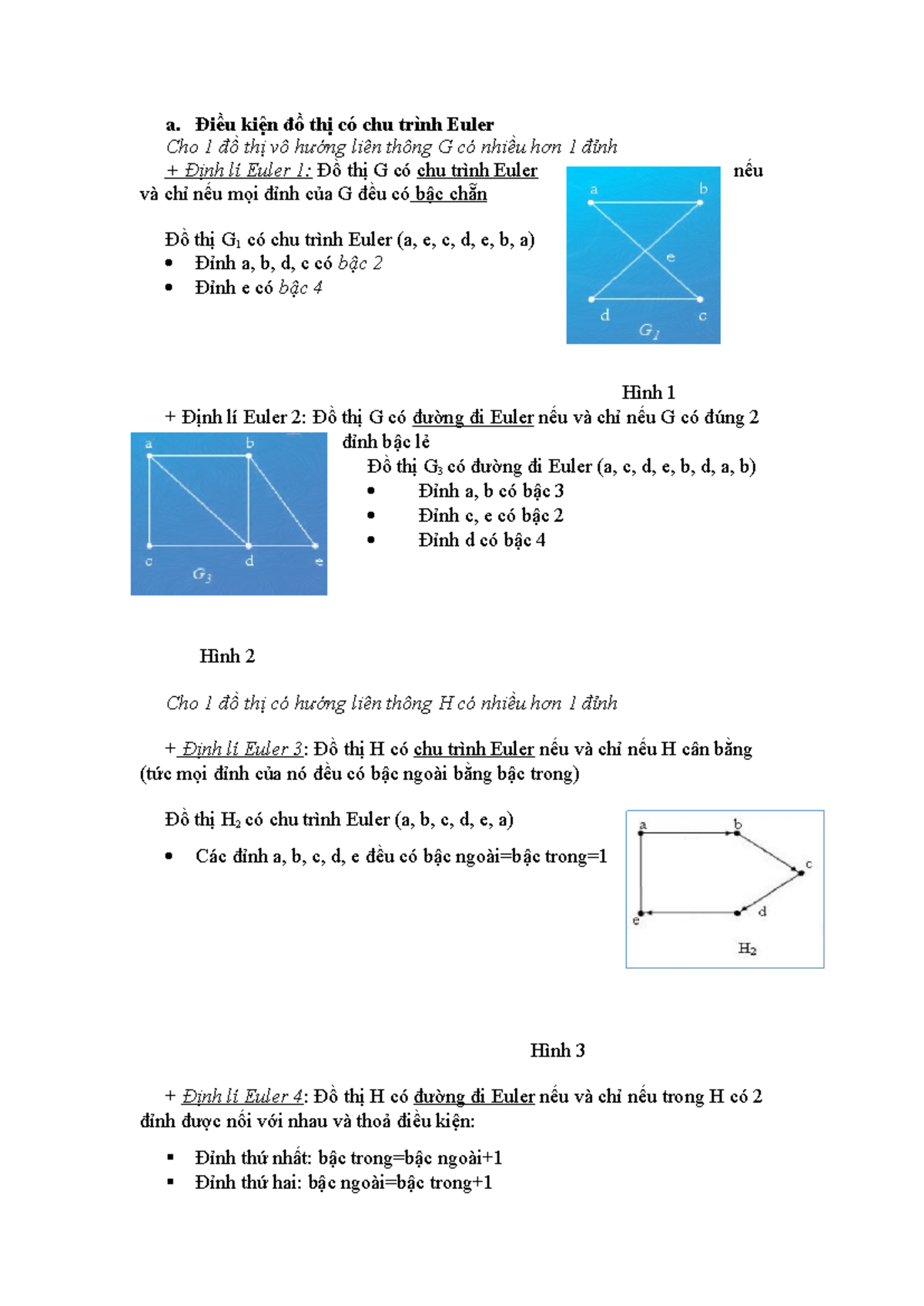 Điều Kiện Đồ Thị Có Chu Trình Euler và Đường Đi Euler - Studocu