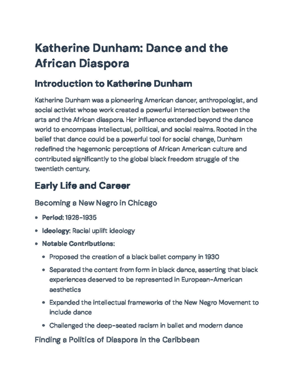 Katherine Dunham: Dance, Activism, and the African Diaspora Legacy ...