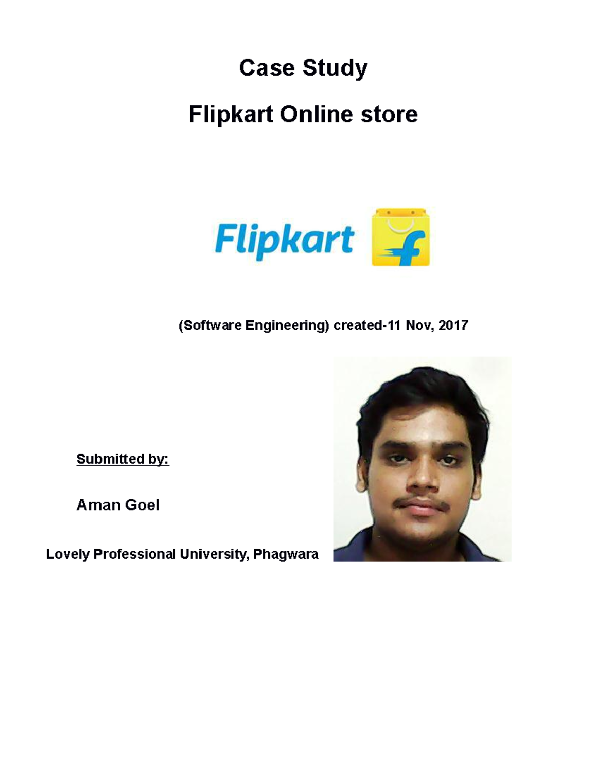 Case Study: SRS Document for Flipkart E-Commerce Website (SE-101) - Studocu
