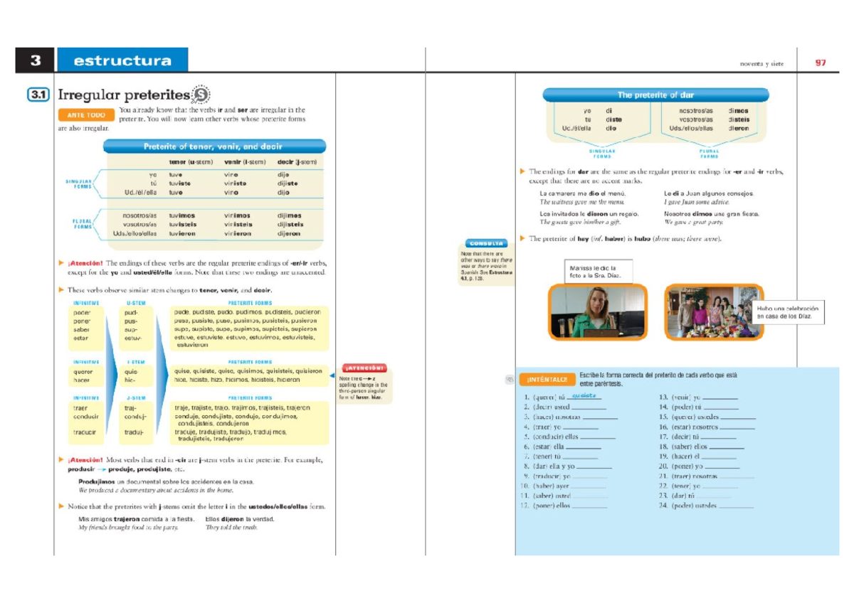 Final Exam Review Notes for Course ABC123: Irregular Preterites - Studocu