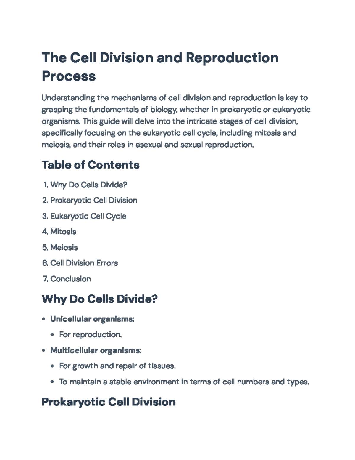 Cell Division and Reproduction: Mitosis and Meiosis Explained - The ...