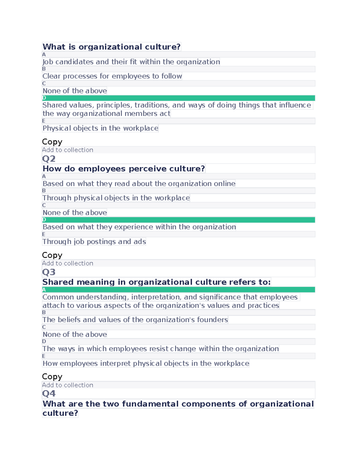 What is organizational culture chapter 2 Question and answers - What is ...