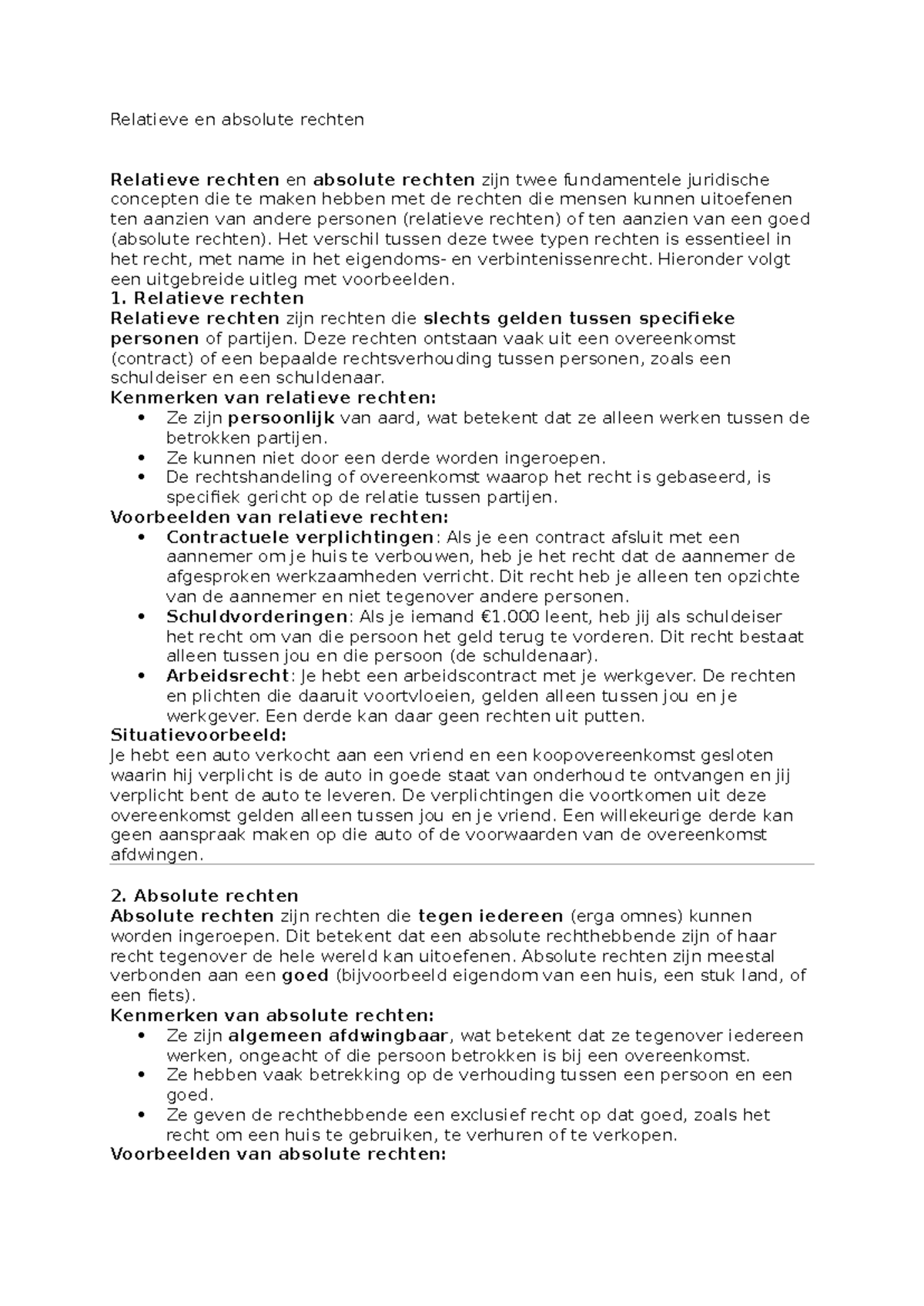 Relatieve en Absolute Rechten: Kernconcepten Uitleg in het Recht ...