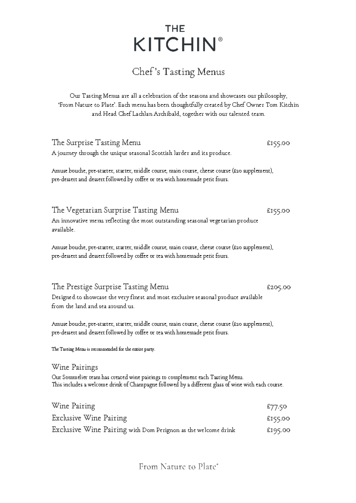 Food Menu - The Kitchin Chef's Tating Menus - Chef ’s Tasting Menus Our ...