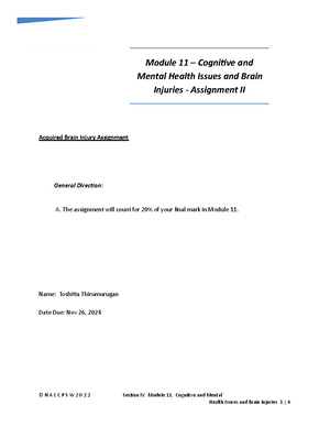 Module 12 Health Conditions Test - PSW1 - Studocu