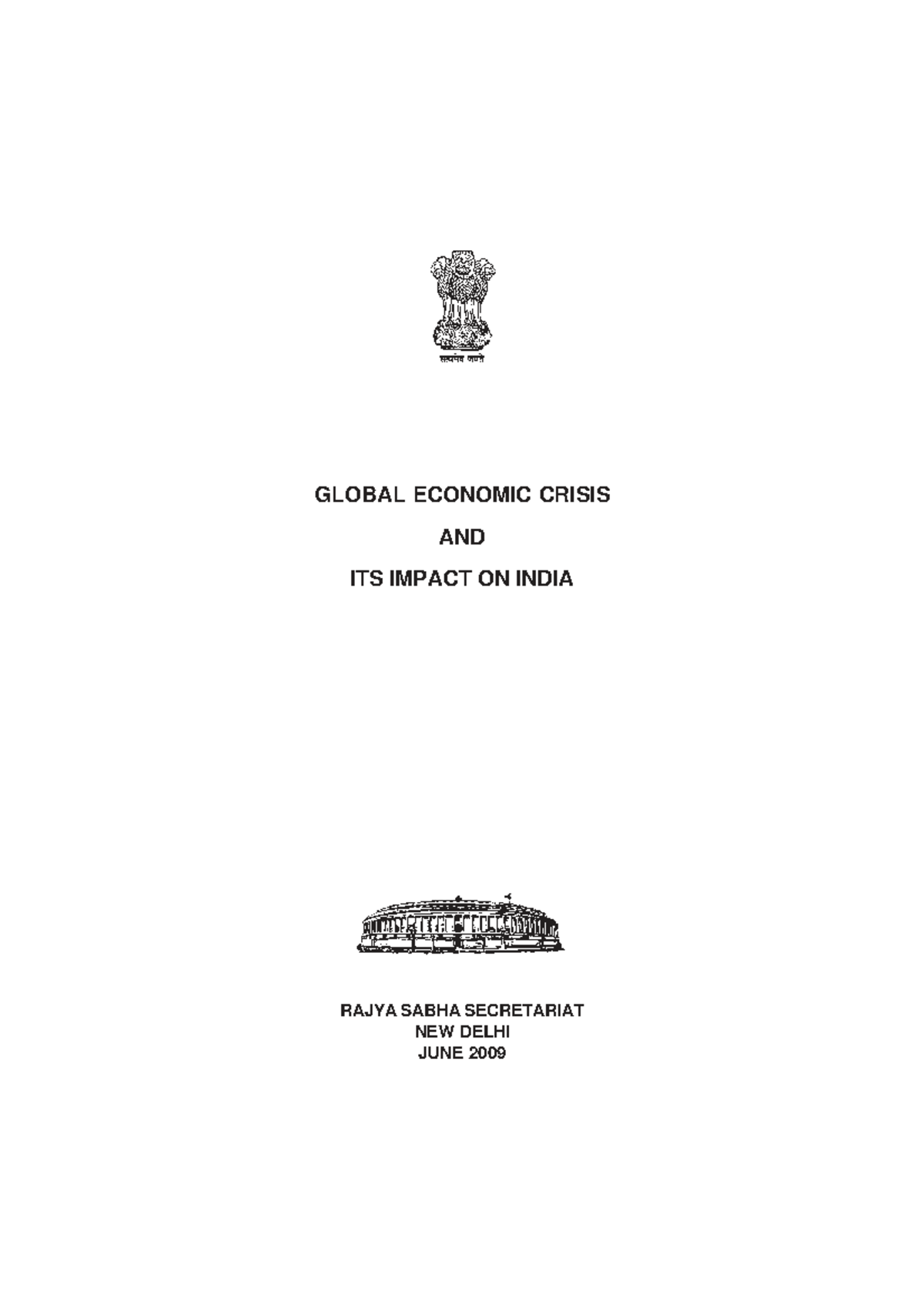 Impact of the Global Economic Crisis on India (2009) - Studocu