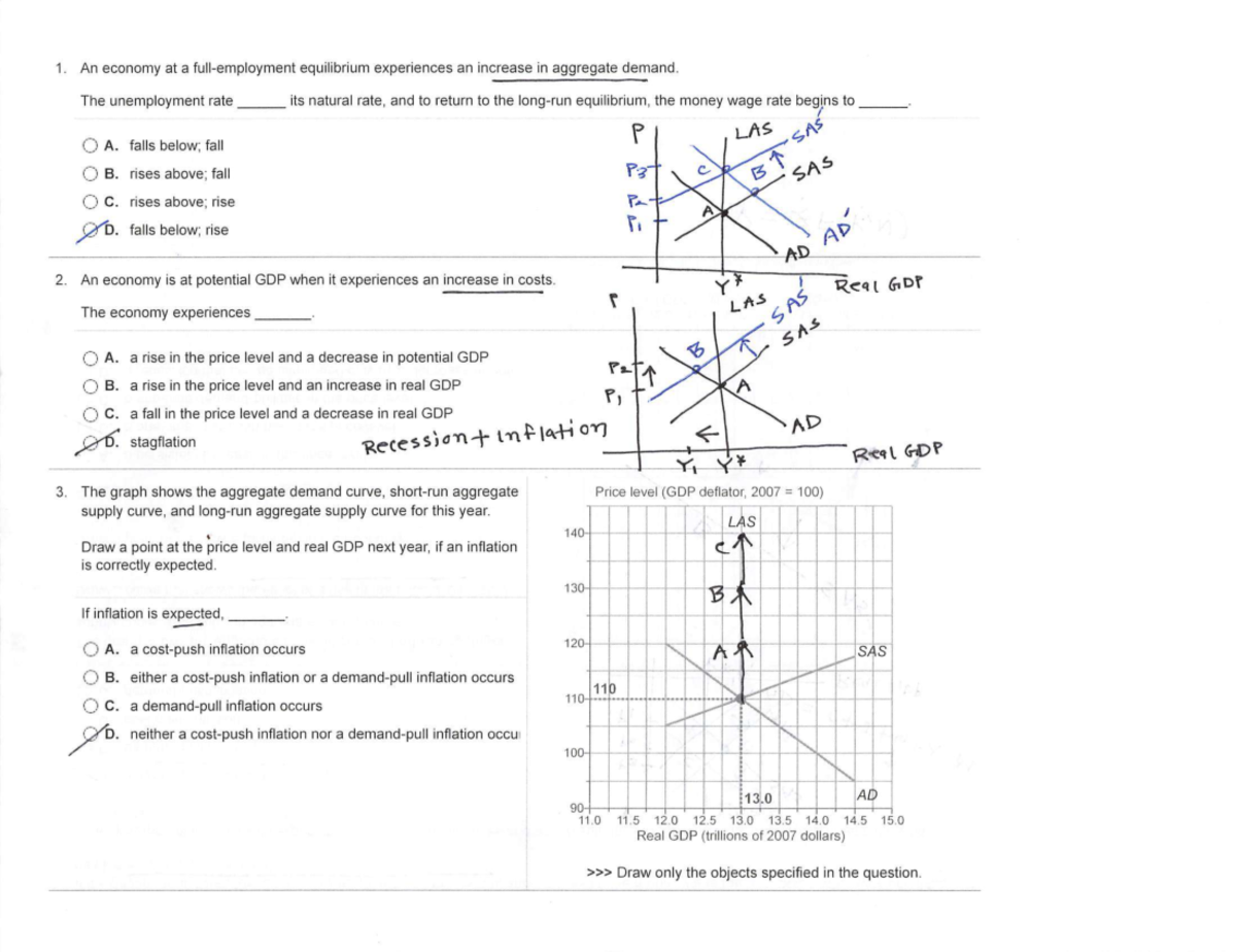 Final Exam Review Answers for ECON 101: Aggregate Demand & Supply - Studocu