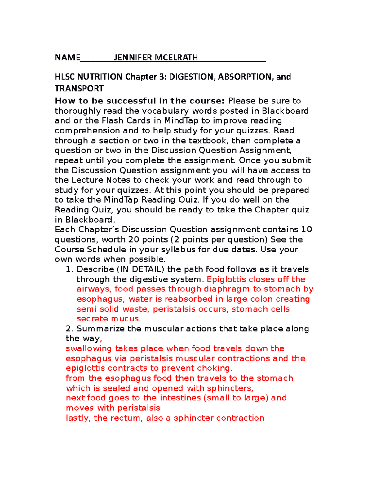 Chapter 3 Nutrition Homework Assignment - NAME_______JENNIFER MCELRATH______________ HLSC ...