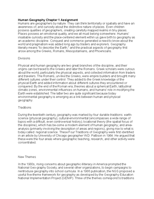 Human Geography Chapter 2 Assignment - Human Geography Chapter 2 ...