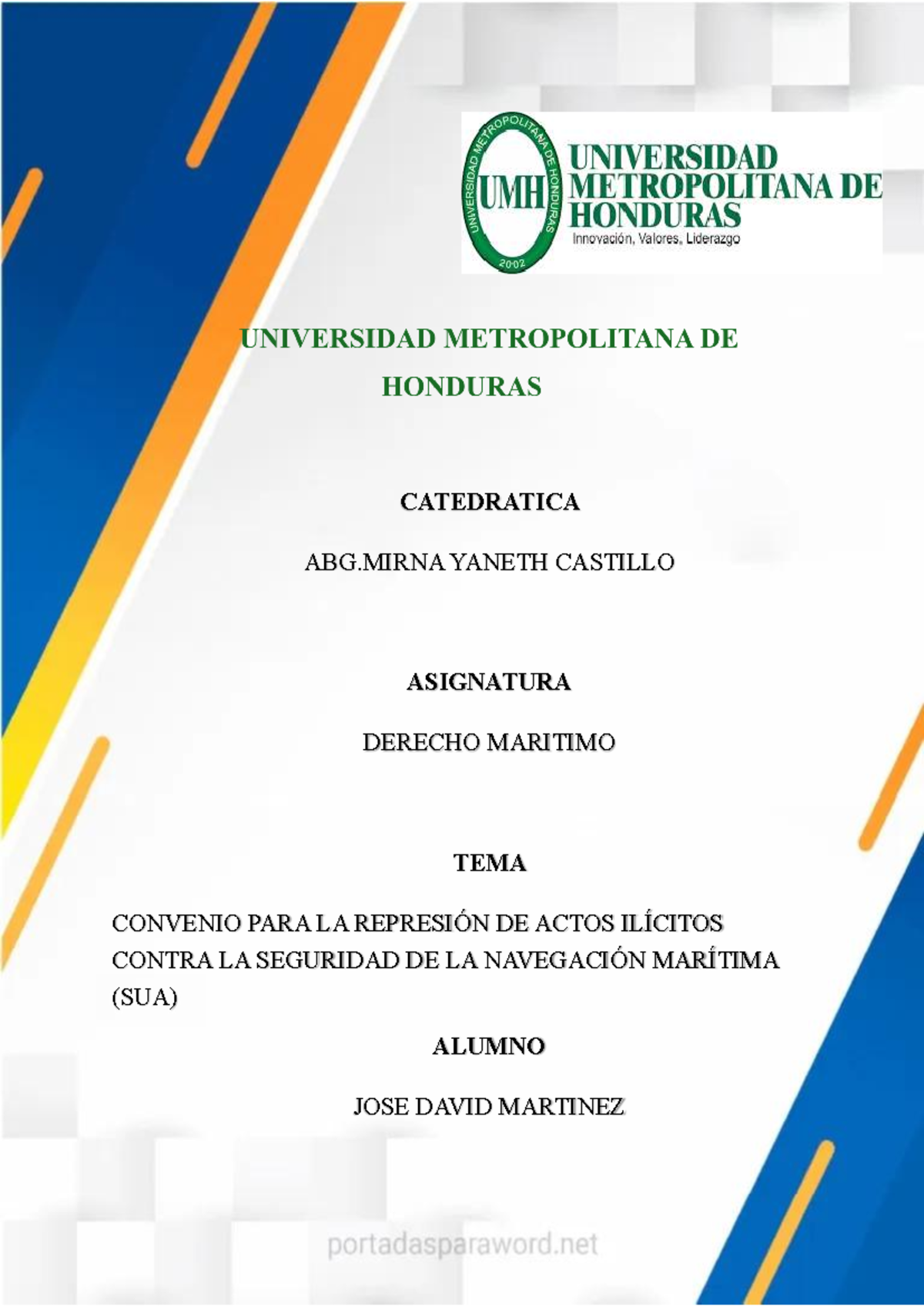 CATEDRATICA ABG. MIRNA YANETH CASTILLO - DERECHO MARITIMO: ANÁLISIS DEL ...