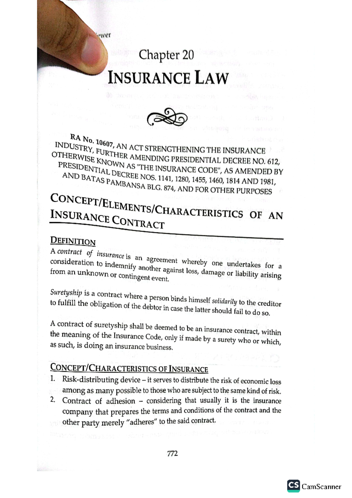 Insurance Law Overview and Key Concepts - RFBT 2022 - Studocu