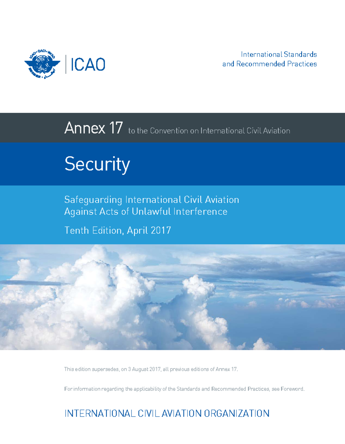 ICAO Annex 17: Security Standards Against Unlawful Interference - Studocu