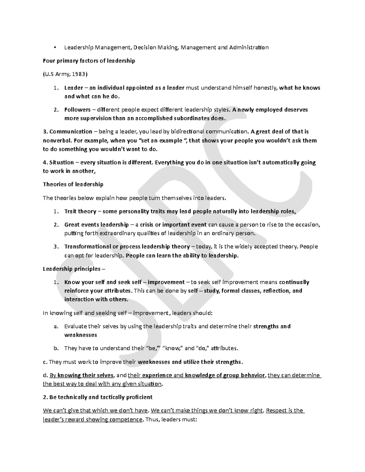 CFLM 2 Leadership Management: Effective Decision Making & Principles ...