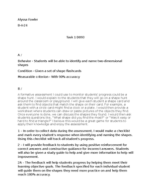 Task 3 d093 (2) - assignment - Alyssa Fowler 7-24- Task 3 D Video 3 ...
