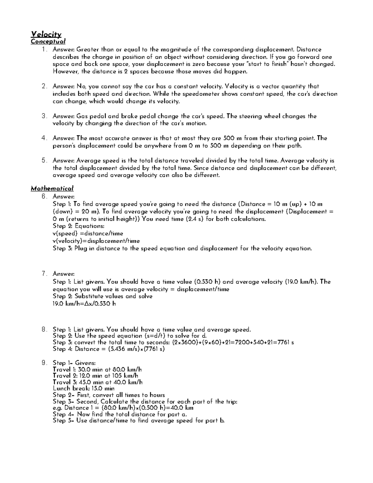 Kinematics and Motion Analysis: Equations, Acceleration, and Examples (PHYS 101) - Studocu