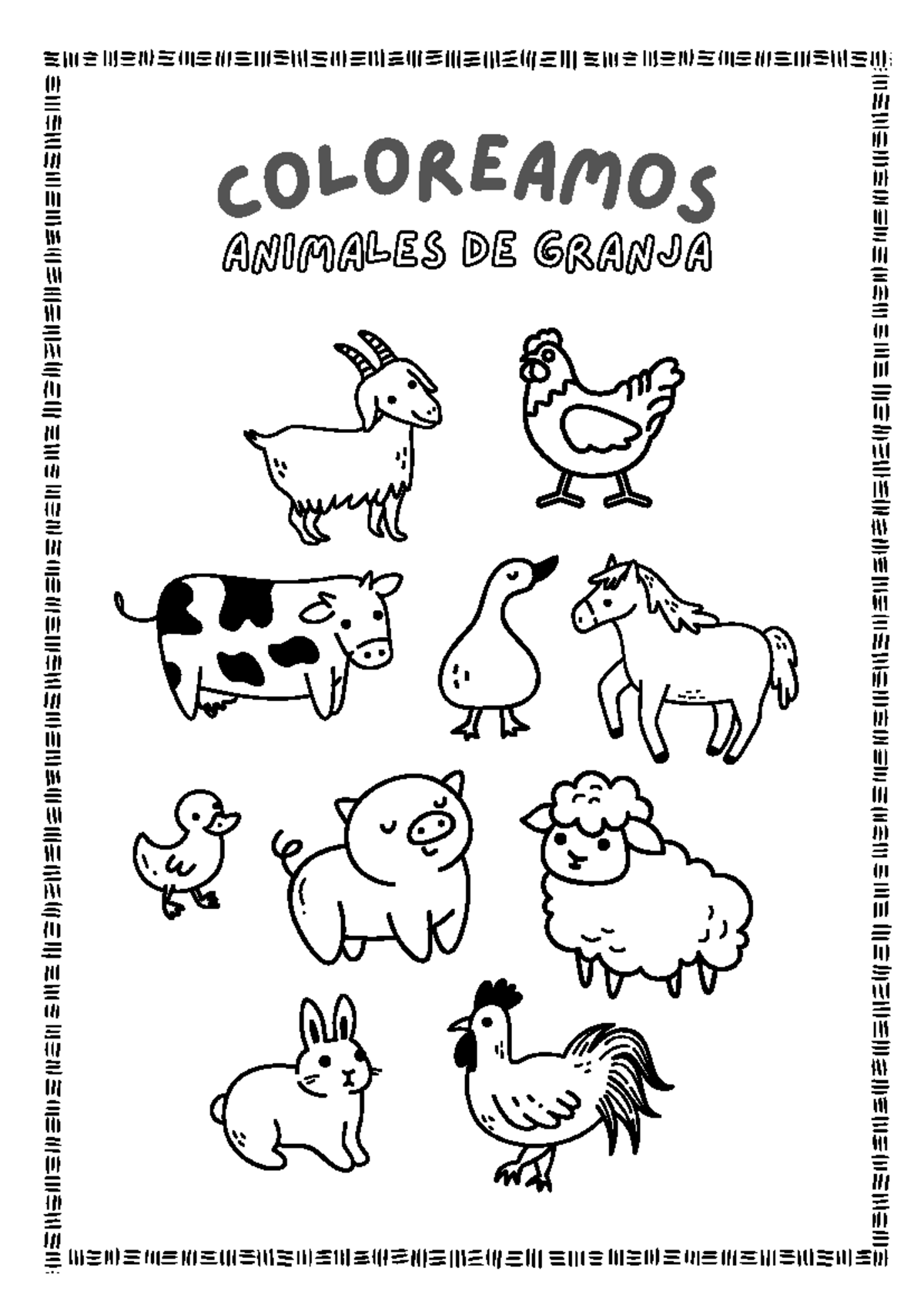 Ficha colorear animales de granja - español y literatura - COLOREAMOS ...